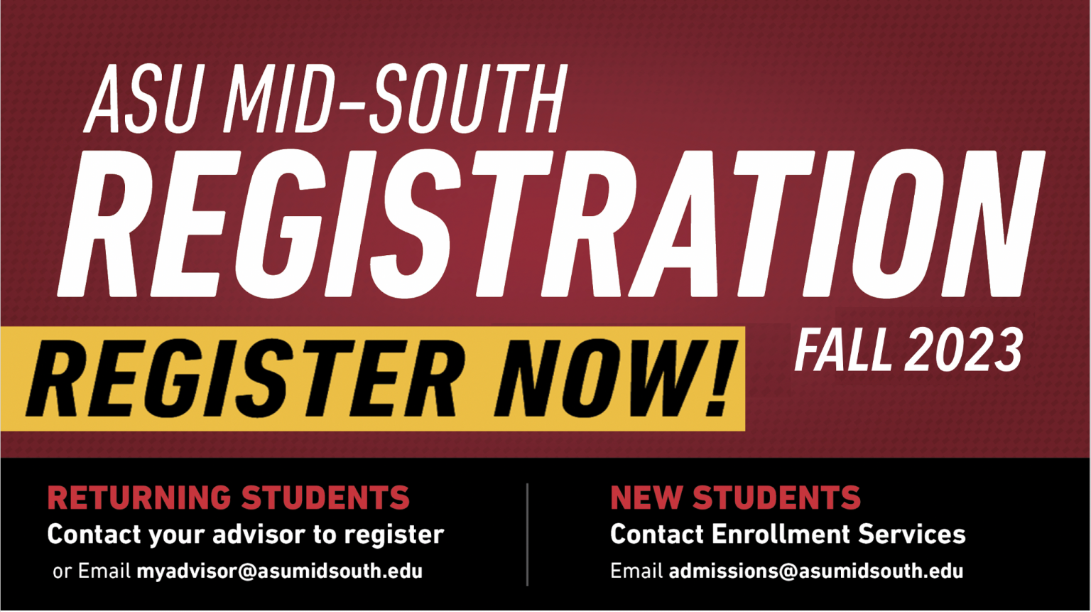 Registration - ASU Mid-South | West Memphis, Arkansas